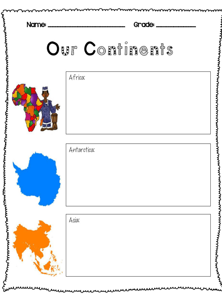 7 Continent Note Taking Sheet | PDF