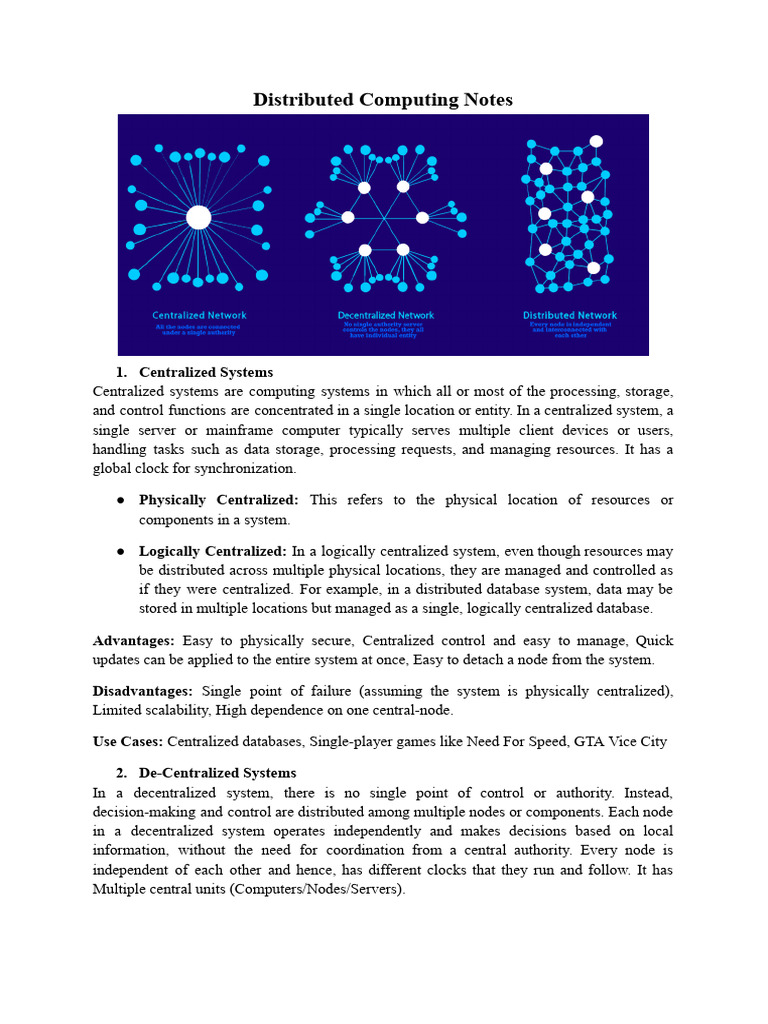 Distributed Computing Notes | PDF