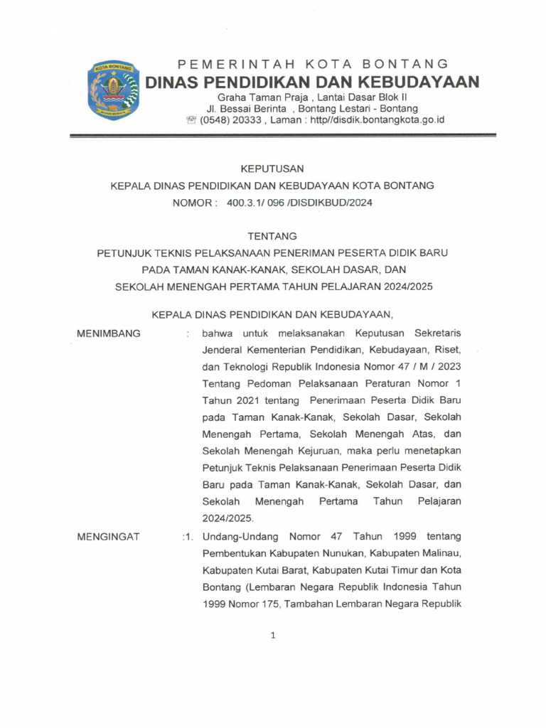 SK Juknis PPDB Ok | PDF