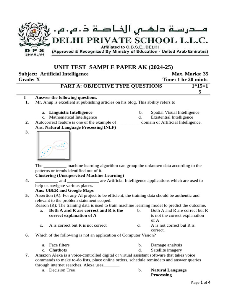 Grade10 - UTAI - SAMPLE PAPER - AK | PDF