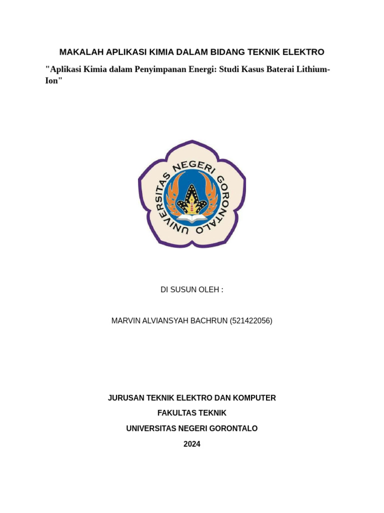 Makalah Aplikasi Kimia Dalam Bidang Teknik Elektro | PDF
