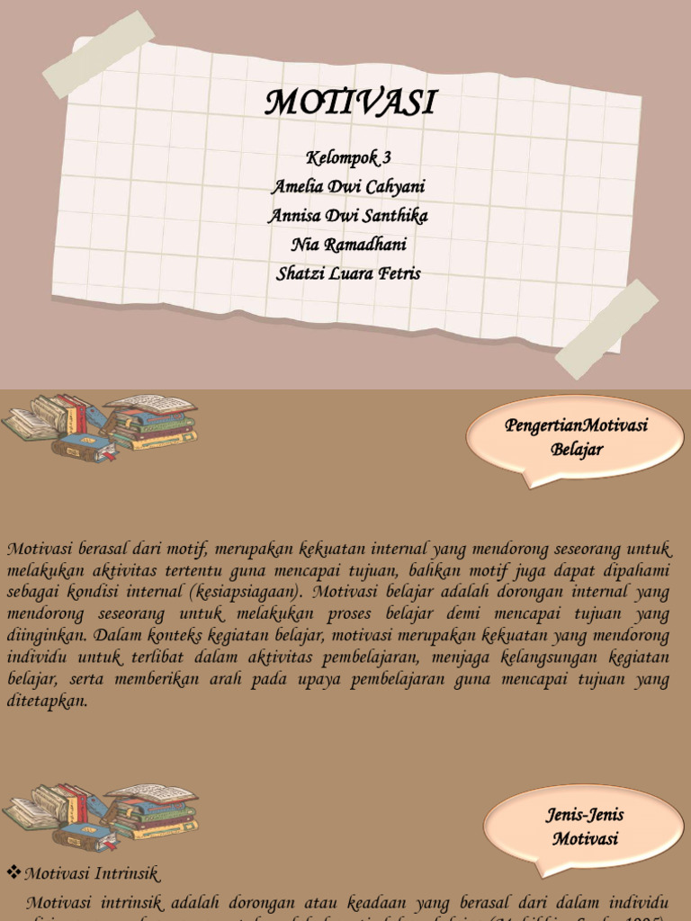 Kelompok 3 Psikologi Layanan Perpustakaan (Motivasi) | PDF