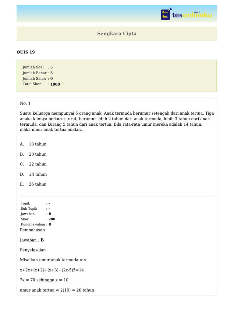 Hasil Ujian Quis 19-1 | PDF