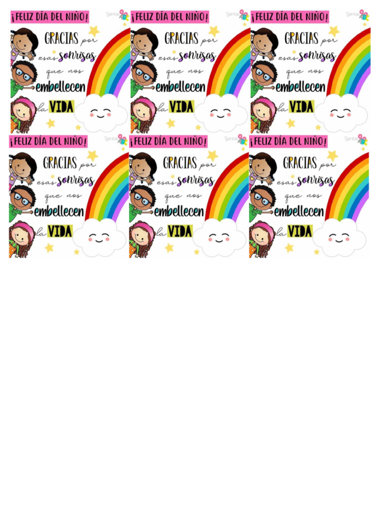 Tarjeta Día Del Niño Pdf
