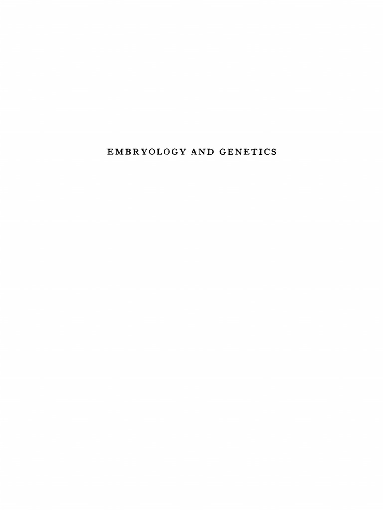 Embryology and Genetics - Thomas Hunt Morgan | PDF