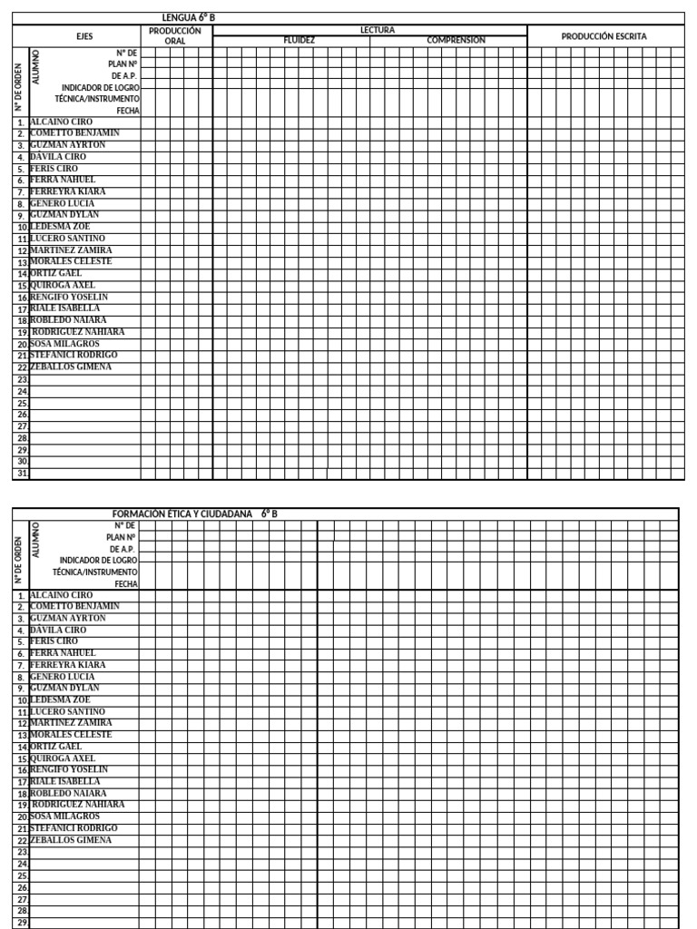 Planillas Notas 2024-1 | PDF