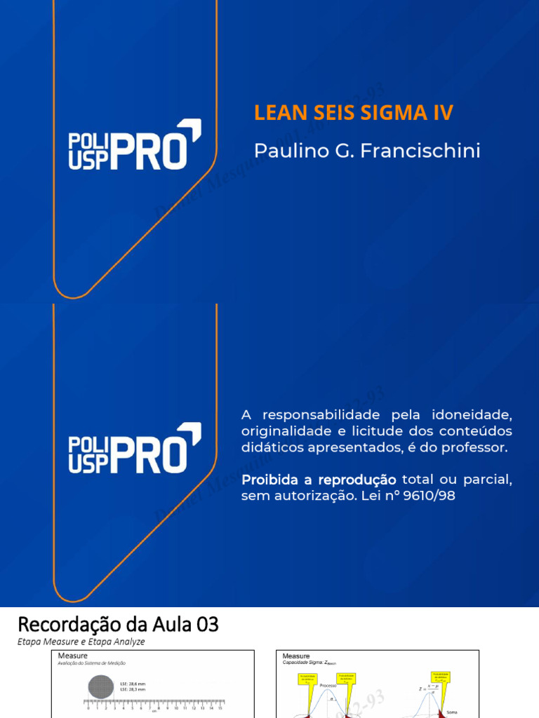 Slides Lean Seis Sigma IV 03082022pdf Portugues | PDF