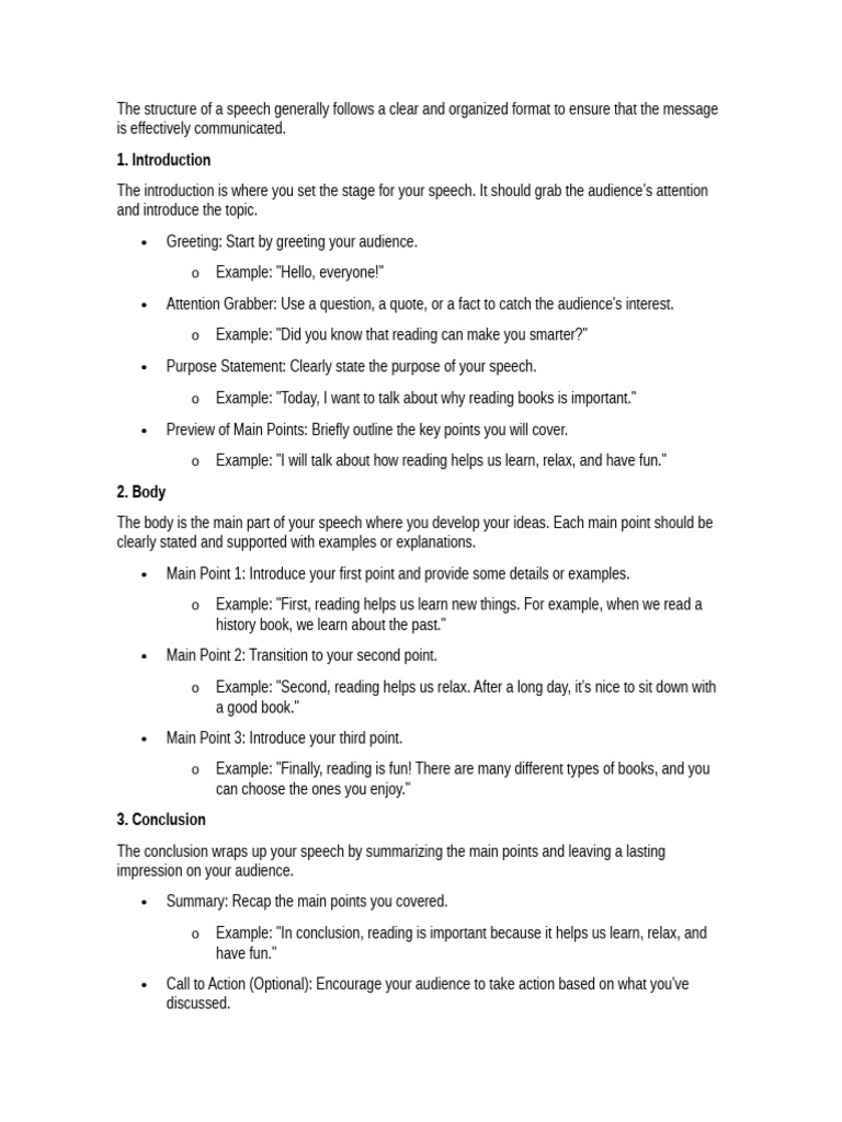 Effective Speech Structure Guide | PDF | English Language | Language ...