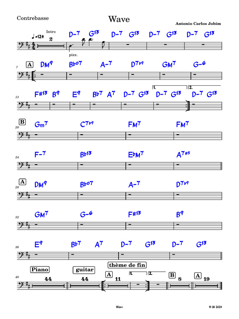Wave Score 15 06 2024-Contrebasse | PDF