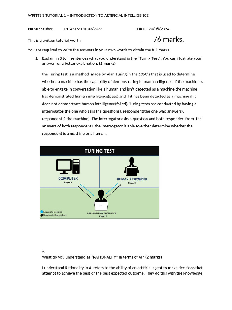 Tutorial 1 - AI | PDF