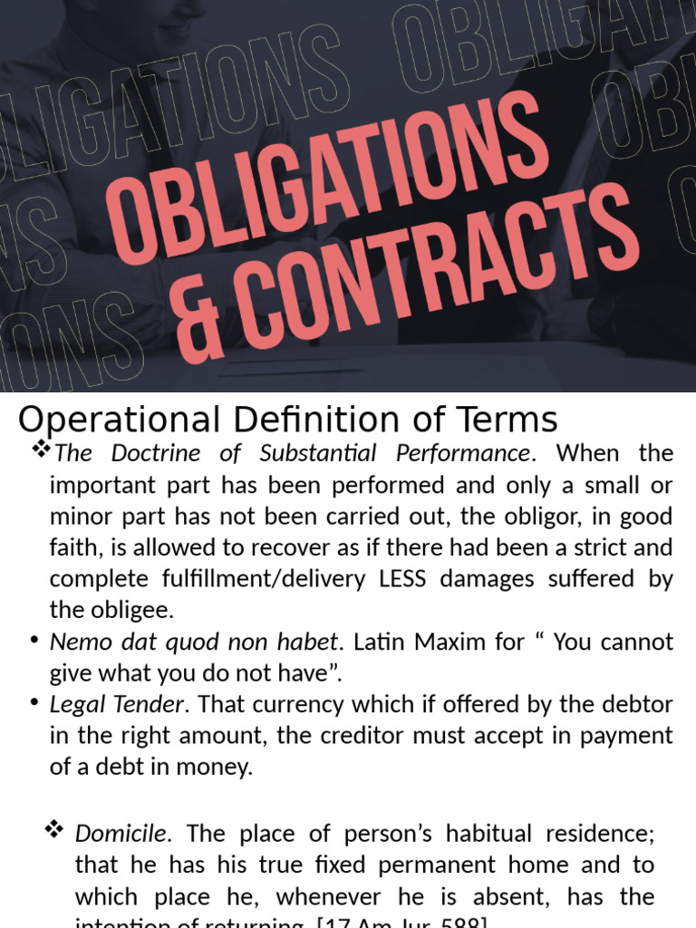 Lesson 4 Obligations and Contracts | PDF