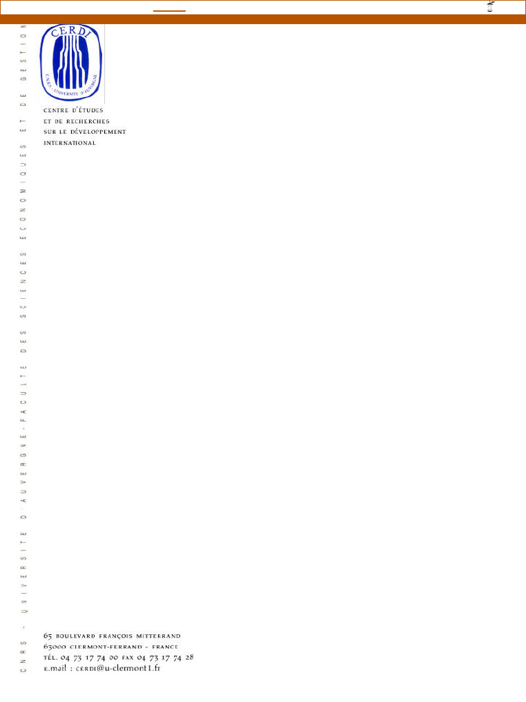 Document de Travail de La Série: Etudes Et Documents | PDF