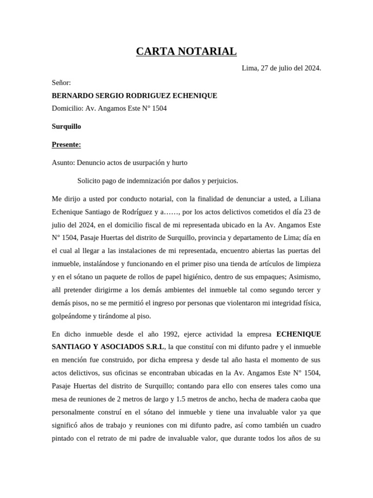 Cartas Notariales | PDF