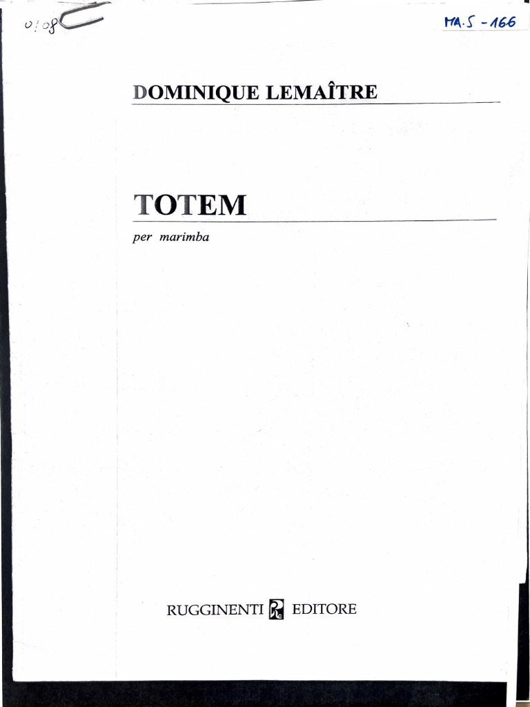 Lemaitre - TOTEM I | PDF