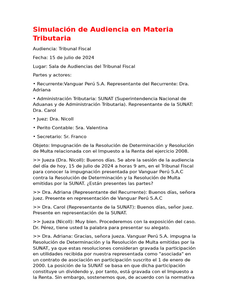 Simulación De Audiencia Pdf