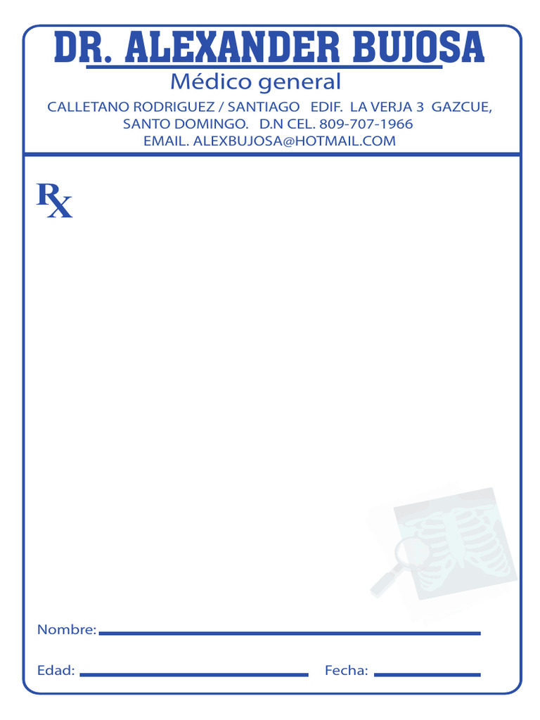 Talonario Medico DR Alexander Bujosa 2607 | PDF