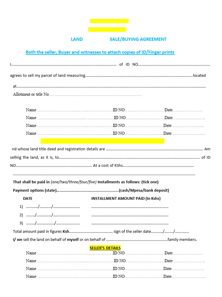 new Land sale agreement form | PDF