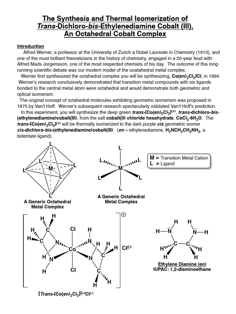 1B Synthesis of An Octahedral Cobalt Complex v2 | PDF