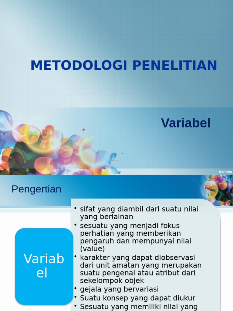 05 - D-III - Metodologi Penelitian - Variabel | PDF