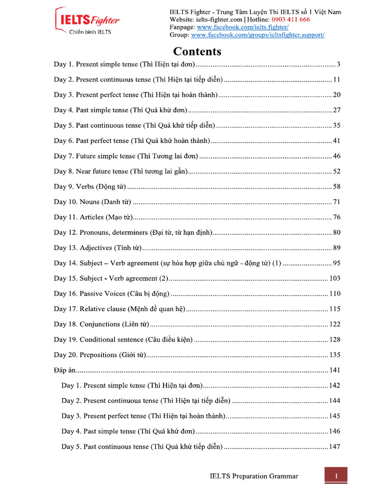 IELTS Preparation Grammar - IELTS Fighter Biên So N | PDF