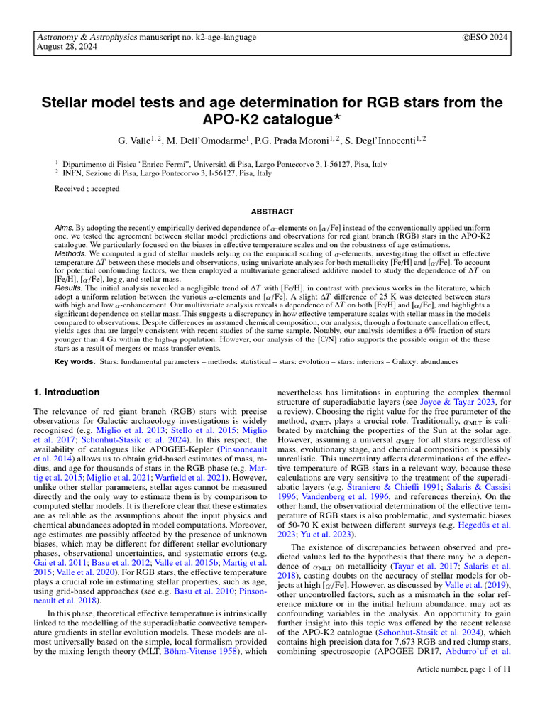 2024 Valle - Stellar Model Tests and Age Determination For RGB Stars ...