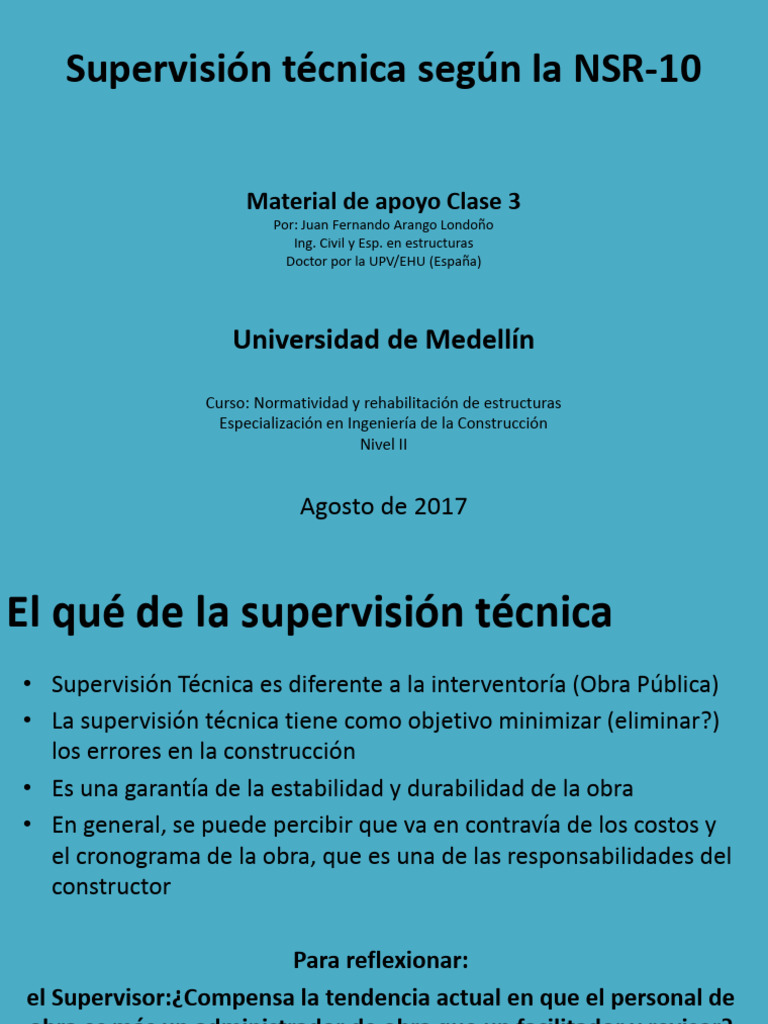 Clase 3 - Supervision Tecnica | PDF