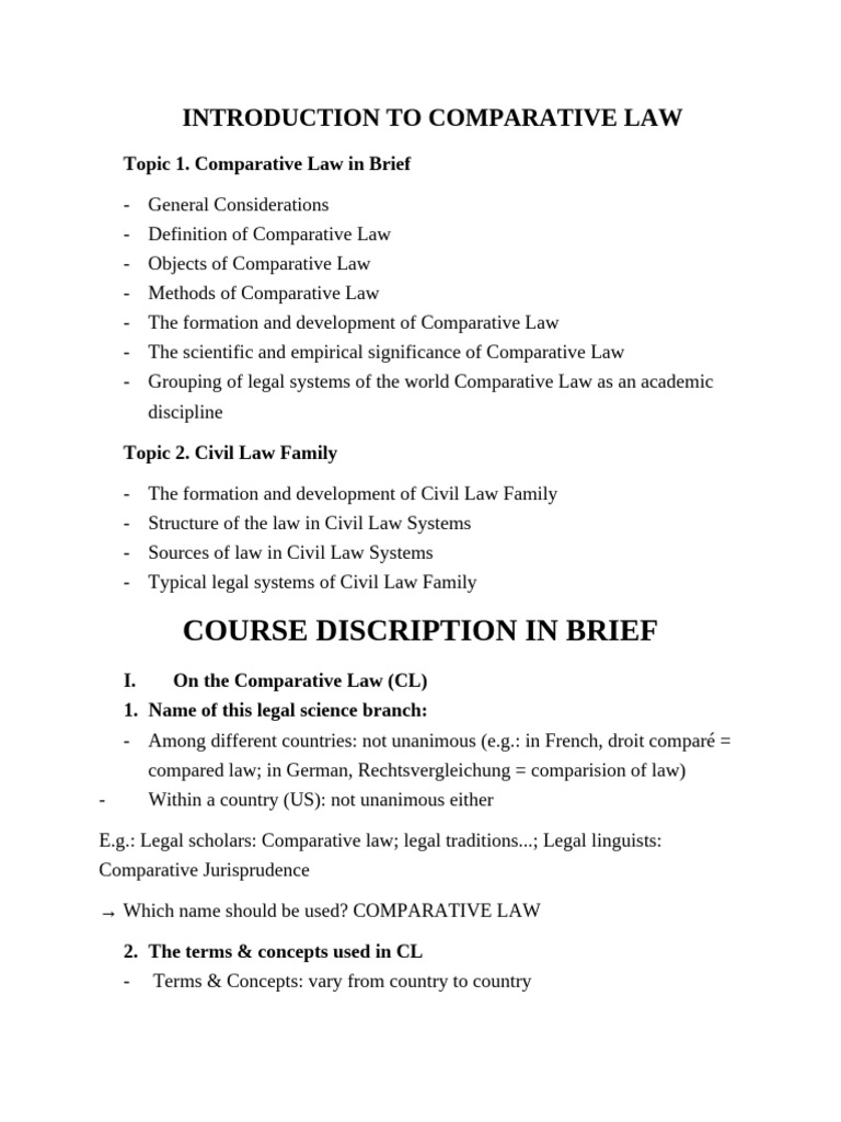 1-Introduction To Comparative Law | PDF