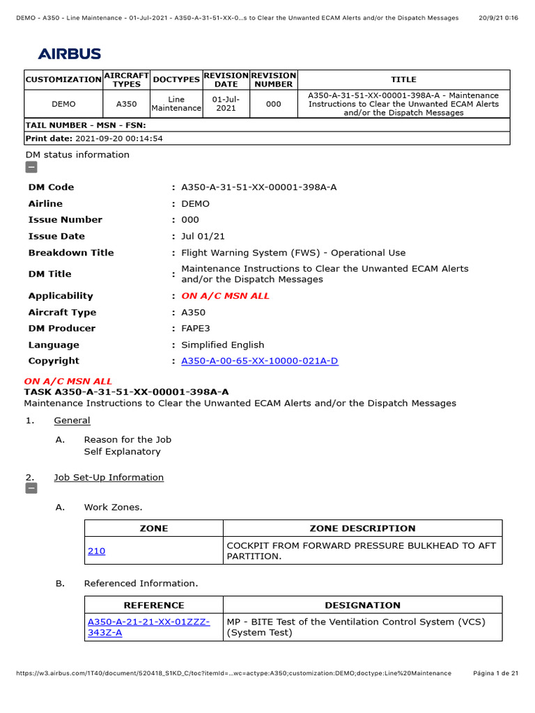 Maintenance Instructions To Clear The Unwanted ECAM Alerts And:or The ...
