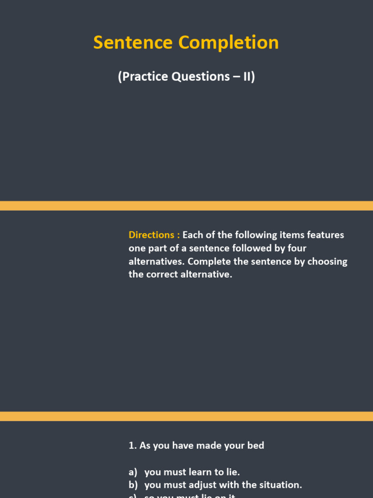 Sentence Completion - II | PDF