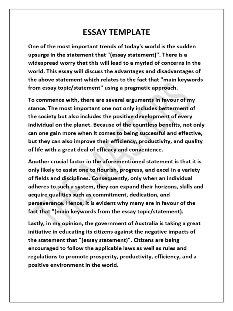 Essay Template (La) 1 | PDF | Career & Growth