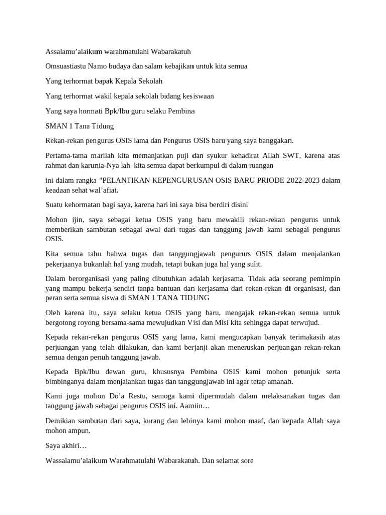 spanduk PELANTIKAN PENGURUS OSIS | PDF