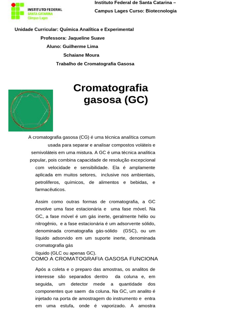 Cromatografia gasosa | PDF