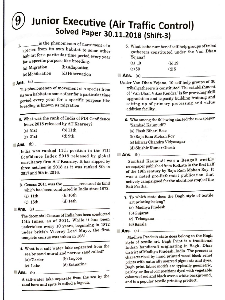 ATC-2018-Shift-3-Solved-Paper (Prashantchaturvedi - Com) - Compressed | PDF