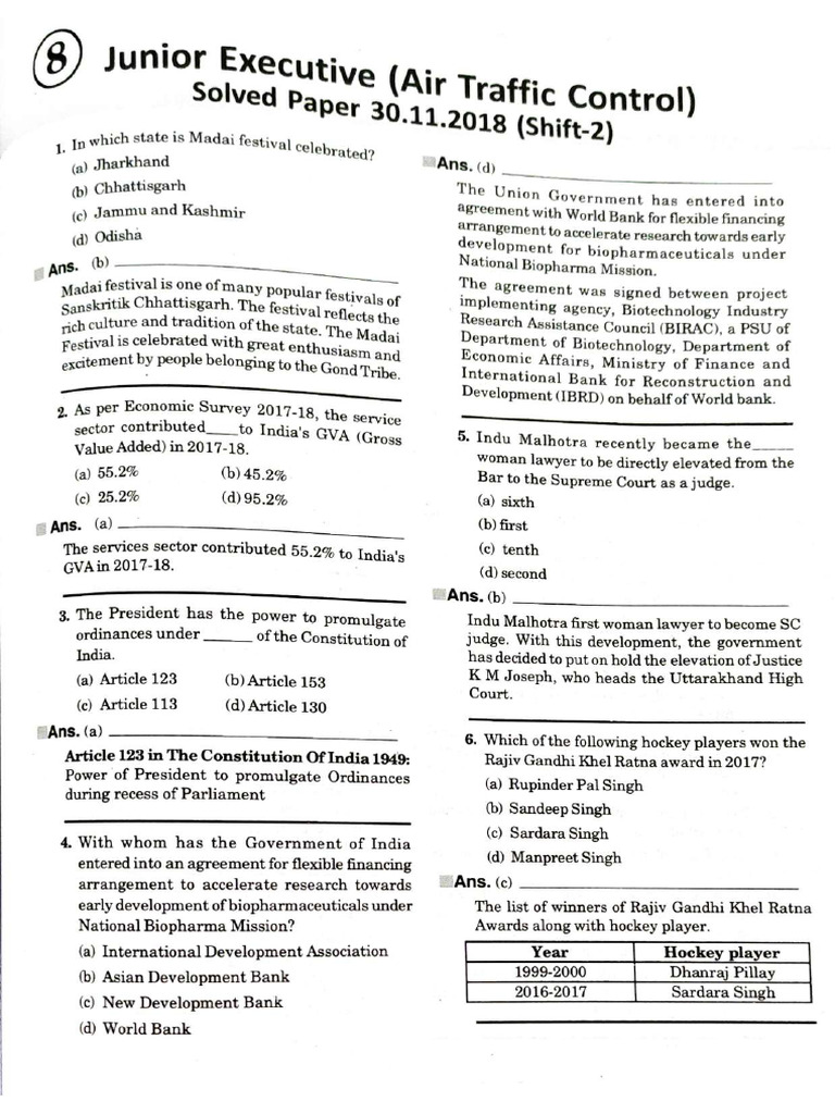 ATC-2018-Shift-2-Solved-Paper (Prashantchaturvedi - Com) - Compressed | PDF