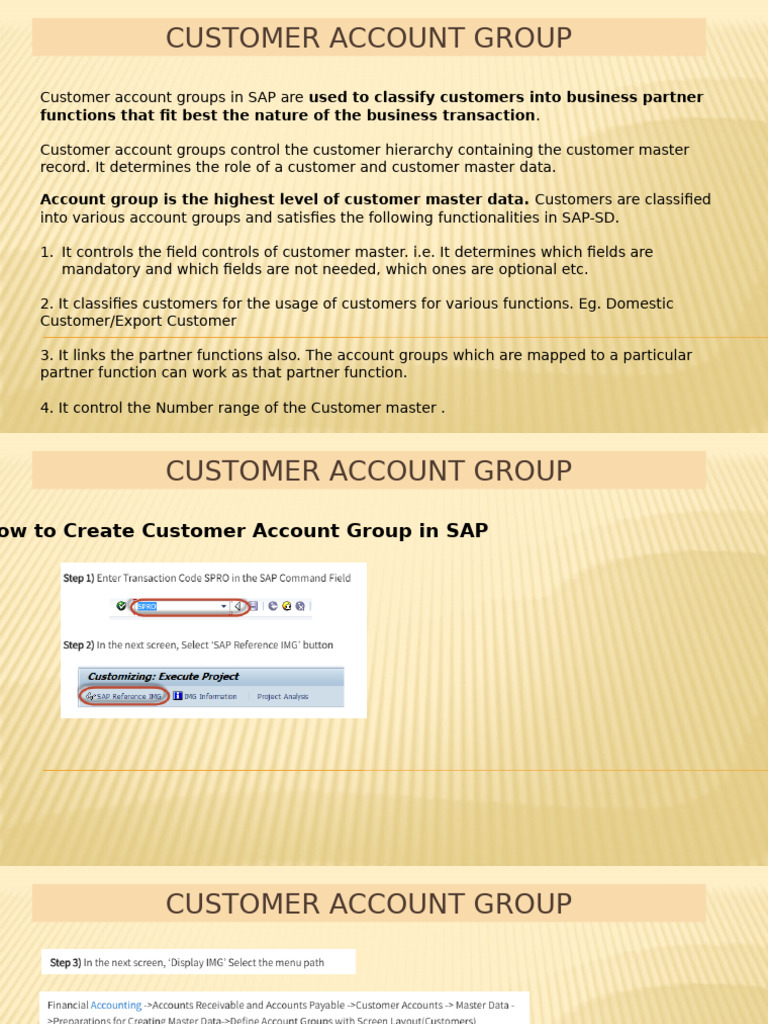 05 - Customer Account Group and Setting | PDF