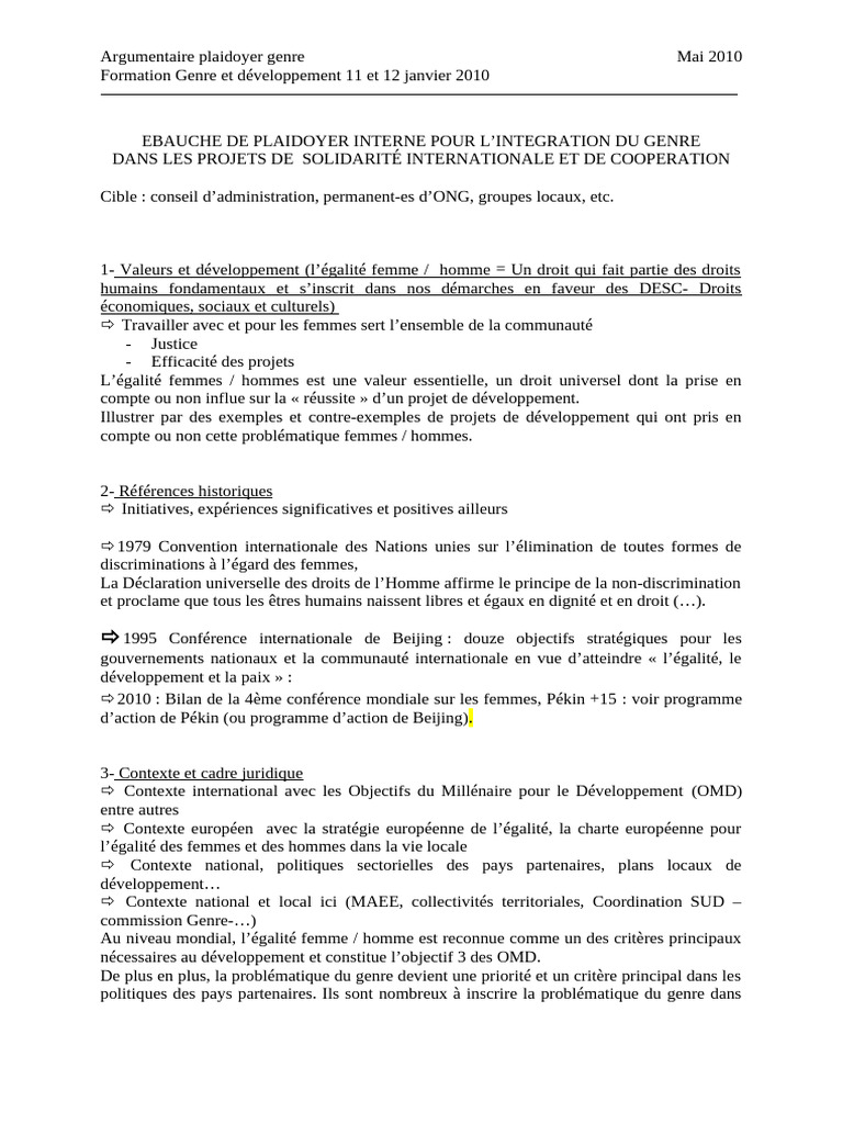 Argumentaire Plaidoyer V2 | PDF