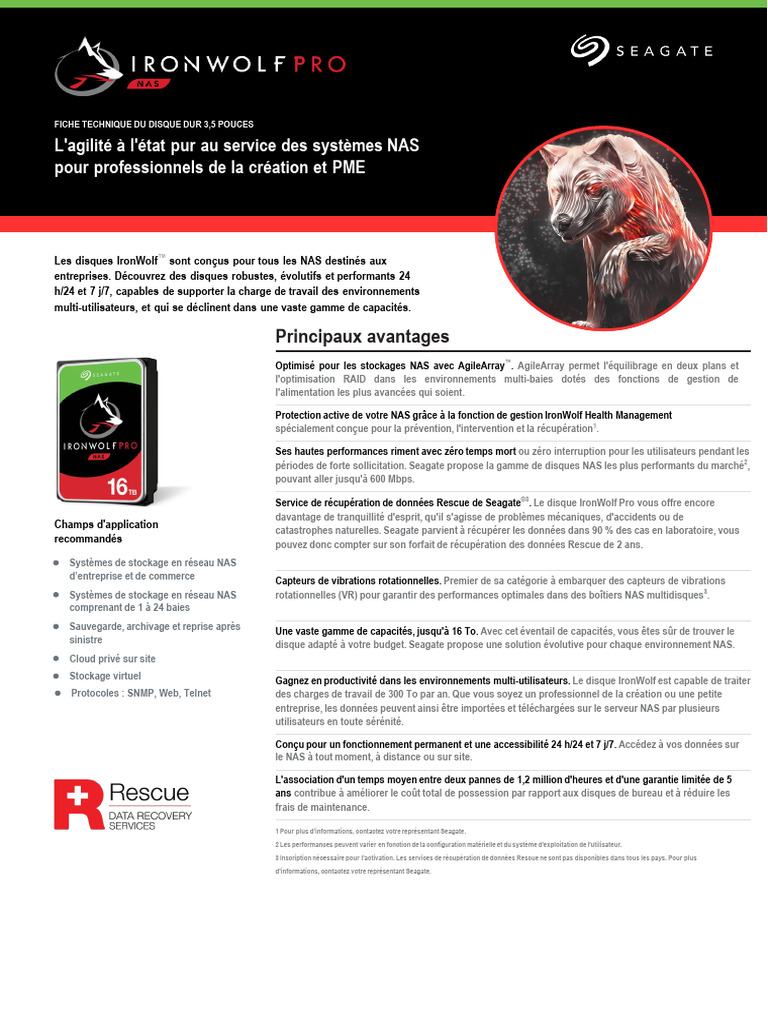 Iron Wolf Pro NAS 3,5 Pouces Fiche Technique | PDF | Cloud computing ...