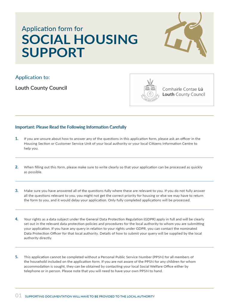 Social Housing Support Application Form March 2022 | PDF | Law