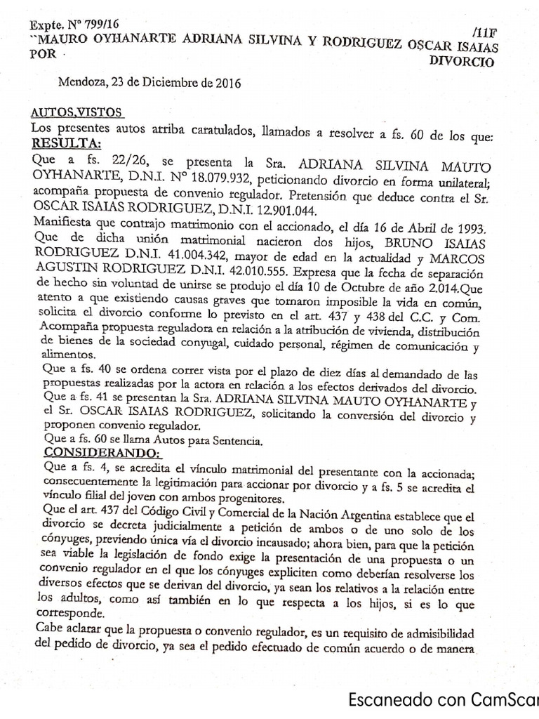Sentencia Divorcio | PDF