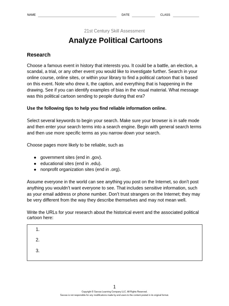 PoliticalCartoons Assessment | PDF | Cartoon | Human Communication