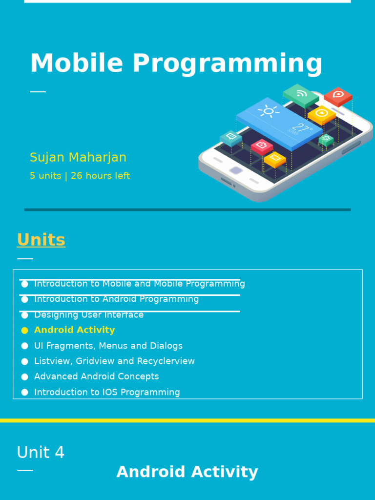 Unit 4 - Android Activity | PDF