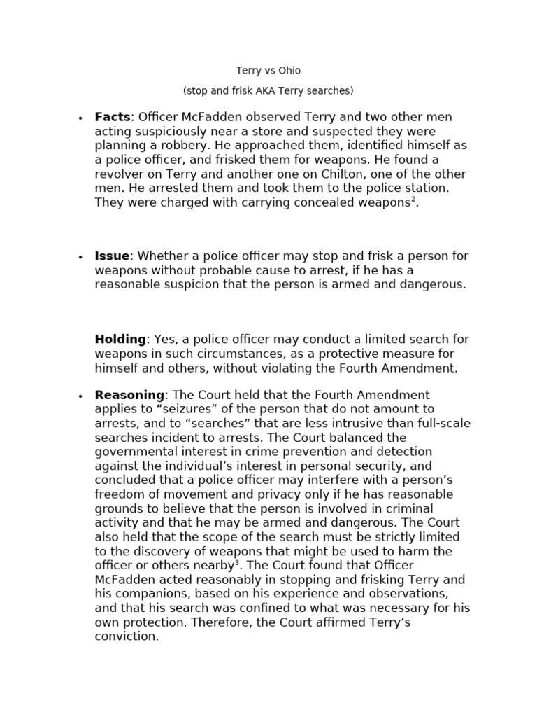 Terry Vs Ohio | PDF | Terry Stop | Social Science
