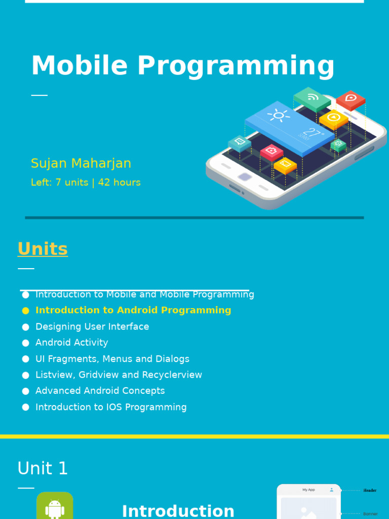 Unit 2 Introduction To Android Programming Pdf