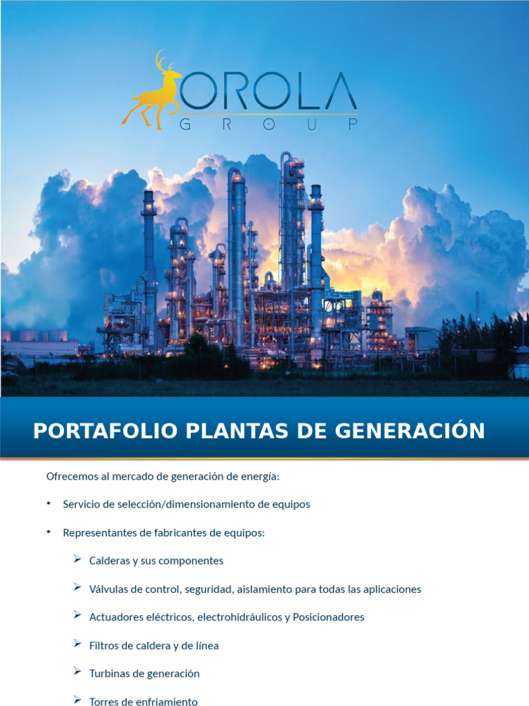 Portafolio OROLA GROUP Centrales de Generacion 2024 | PDF