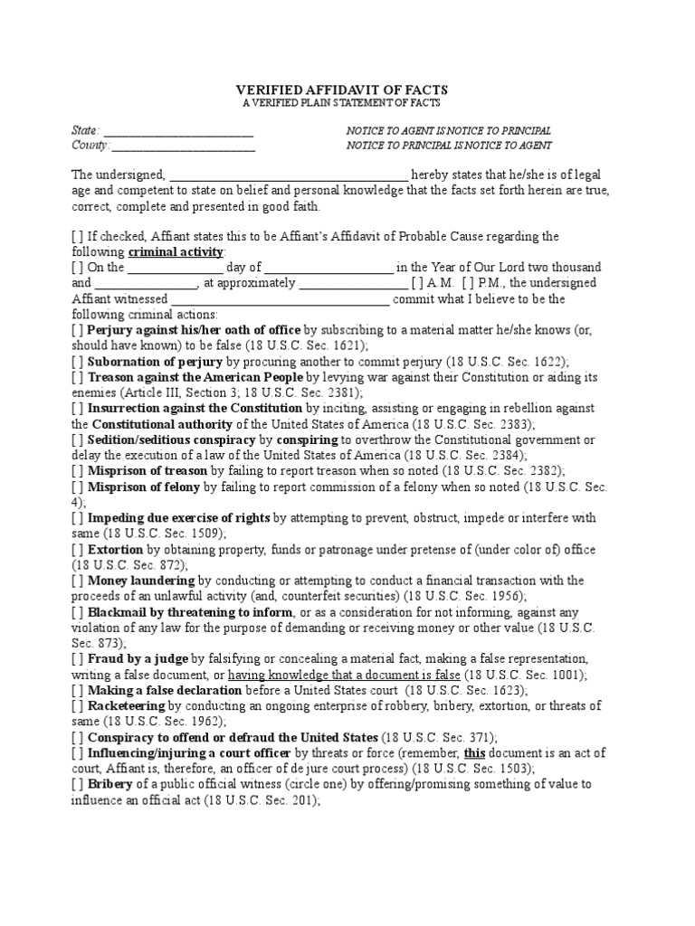 Instant - Affidavit of Facts | PDF | Thirteenth Amendment To The United ...