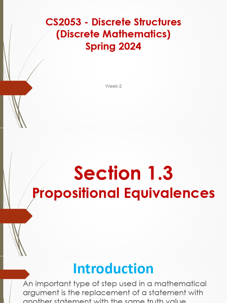 3.Propositional Equivalences | PDF 3.Propositional Equivalences | PDF