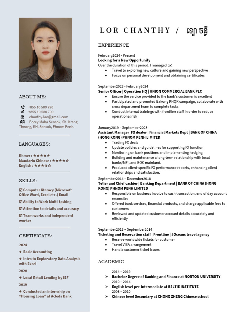 Ms. LOR CHANTHY_CV2024 | PDF
