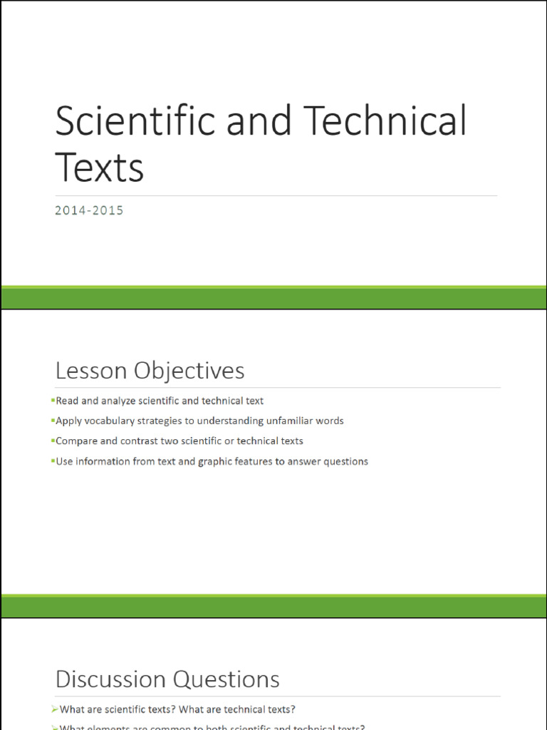 Scientific and Technical Texts | PDF