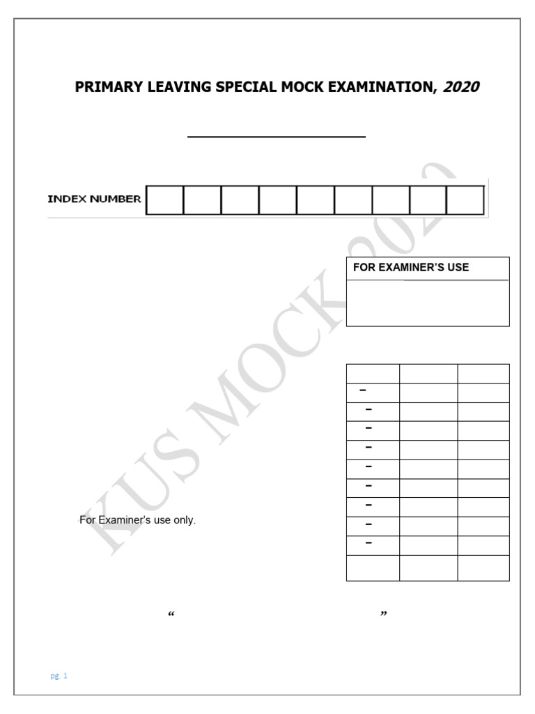 Kampala Urban Mock Sci 2020 | PDF