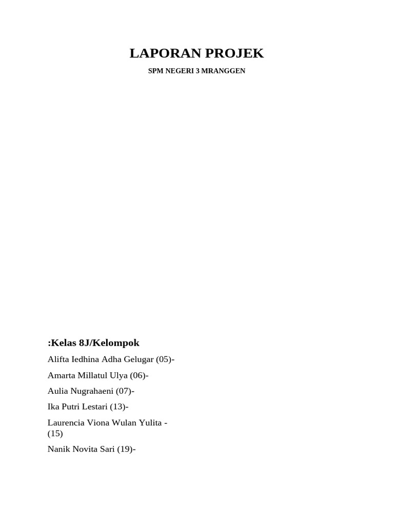 Laporan Projek | PDF